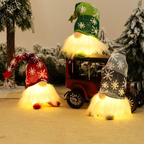 Kerst Decoratie Kabouter Figuren - Verlichte LED Kerstdecoratie ...