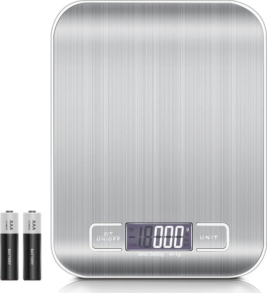 Digitale Keukenweegschaal 5kg met Tarrafunctie en LCD-display | bol