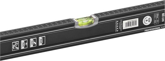 Aluminium Waterpas 60 cm - Stootvast en Nauwkeurig - 0,5 mm/m ...