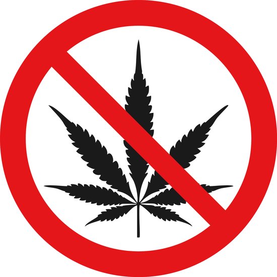 5 Stickers van 20 cm | Verboden drugs te gebruiken stickers | Voor ...