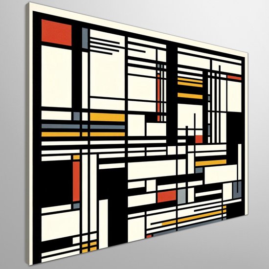 Modern mondriaan schilderij | Abstracte geometrie: een eigentijdse ...