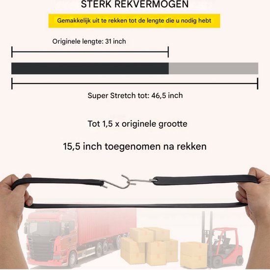 Expander Haak - 104-156 cm - Rubberen spanner - 25kg Elastische Sling ...