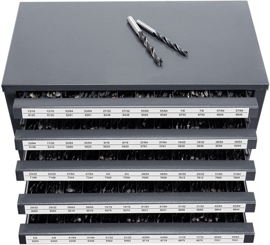 Boorbitdispenserkast, Organizer met Vijf Laden voor Stalen Boorbits Van ...