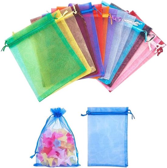 Nordivar - Lavendelzakjes - Organza Cadeauzakjes 7 x 9 cm - Kleurrijke ...