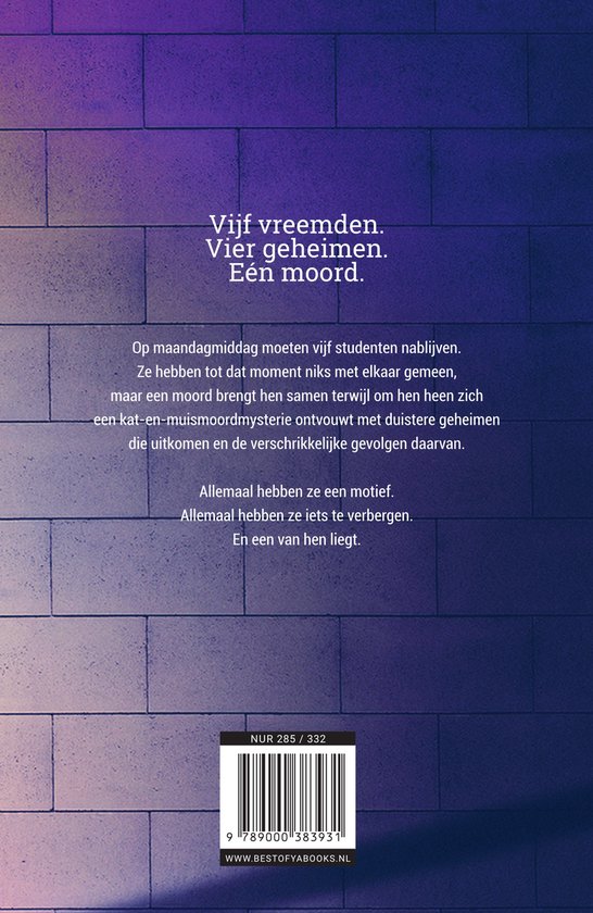 Een van ons liegt - One of Us Is Lying - spannende thriller | bol