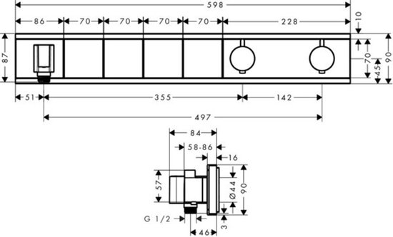 Hansgrohe RainSelect - Afbouwdeel voor thermostatische douchekraan voor ...