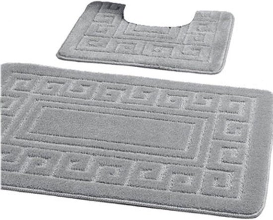 - Set van 2 Griekse stijl anti-slip badmatten - grijs, inclusief 1 ...