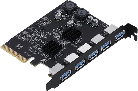PCIe Naar USB 3.2 Gen 2-kaart met 10 Gbps Bandbreedte 5 TYPE A-poorten ASMedia ASM3142... | bol