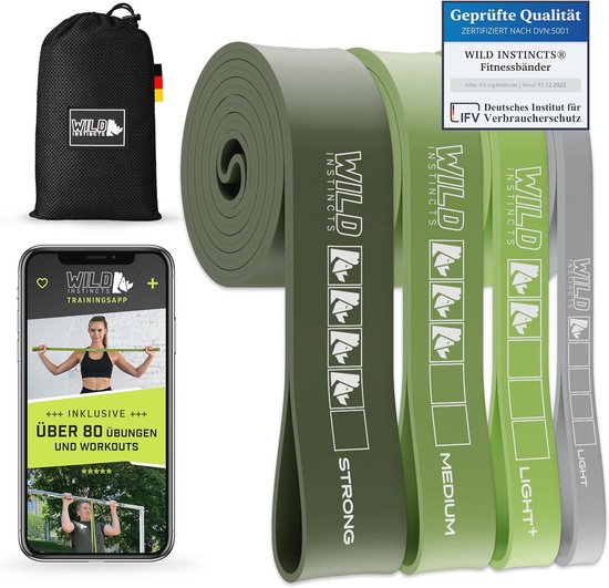 Premium weerstandsbanden - Wild Instincts® voor krachttraining en pull-ups -... | bol