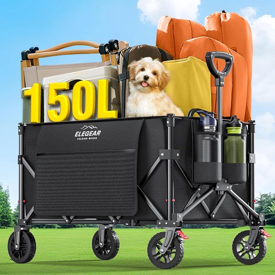 Opvouwbare Bolderkar voor Kinderen - 150L, 100 kg, Verstelbare Handgreep en 360°... | bol