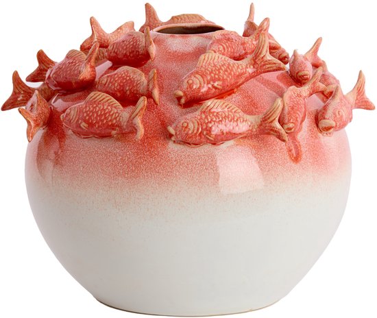 Light & Living - Vaas FISH - Ø41.5x32cm - Rood | bol