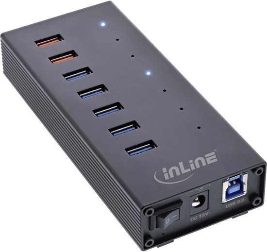 InLine 35395I interface hub USB 3.2 Gen 1 (3.1 Gen 1) Type-B 5000 Mbit/s Zwart | bol