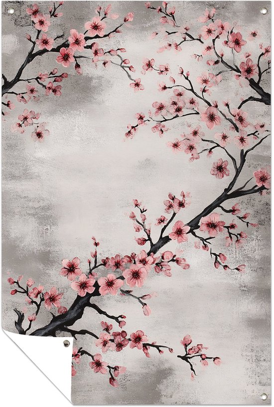 Bloesemtakken op rustige achtergrond - Bloesem buitenposter - Poster ...