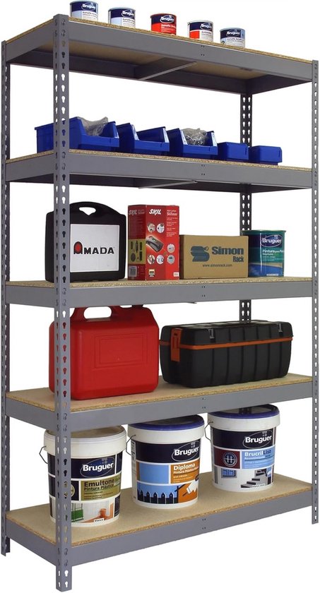 Metalen Garage Rek met 5 Planken - 300 kg per Plank, Ideaal voor ...
