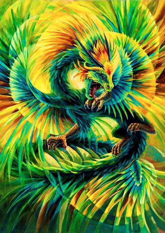 Enjoy Puzzle legpuzzel Quetzalcoatl - 1000 stukjes kleurrijk Azteeks. | bol