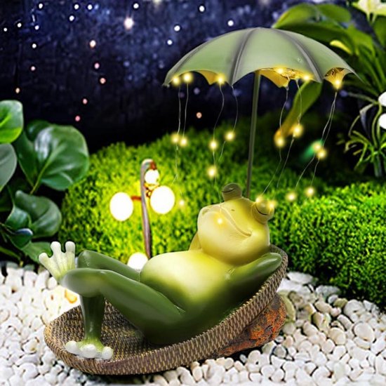 Solar Frog Garden Figure Decoration with 32 LEDs - Perfect for Outdoor ...