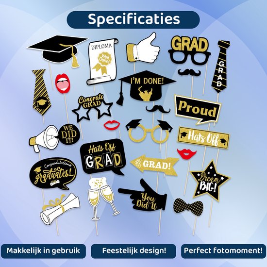 BTH- Fotoprops - Geslaagd - Versiering - Photobooth - Props ...