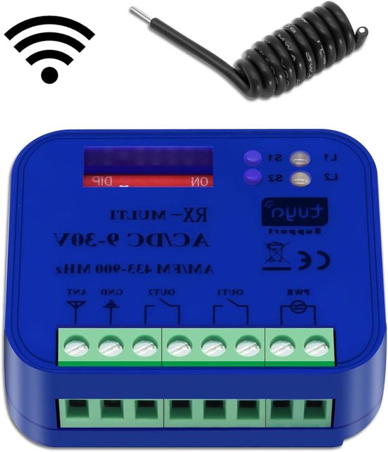 Ontvanger voor poorten 9-30 V multifrequentie 433-900 MHz relaismodule ...