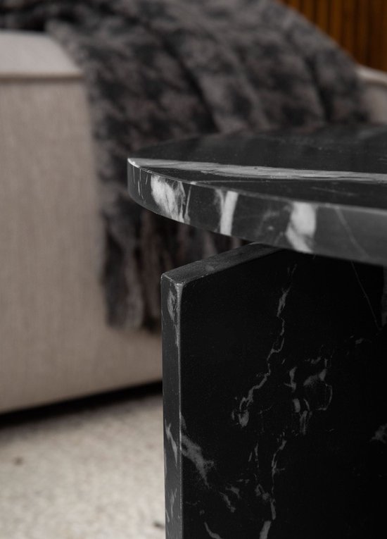 Moderne salontafel - ronde tafel - middentafel - elegante marmeren look ...
