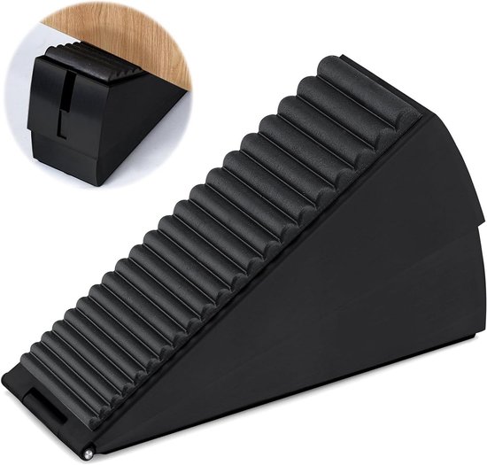 Grote robuuste deurstopper wig van roestvrij staal en rubber - 7 cm ...