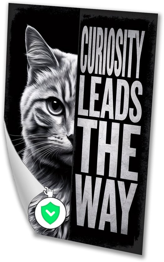 Curiosity kat met inspirerende tekst - Curiosity wanddecoratie - Poster ...