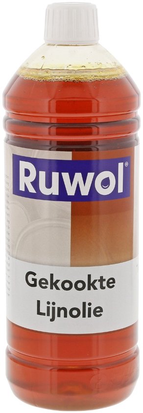 Ruwol Gekookte Lijnolie 1 liter - Houtolie - Universeel - Beschermt ...