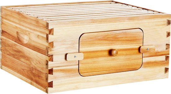 Bijenkorfset met Diepe Kist, 100% Natuurlijk Cederhout, Gecoat met Bijenwas,... | bol