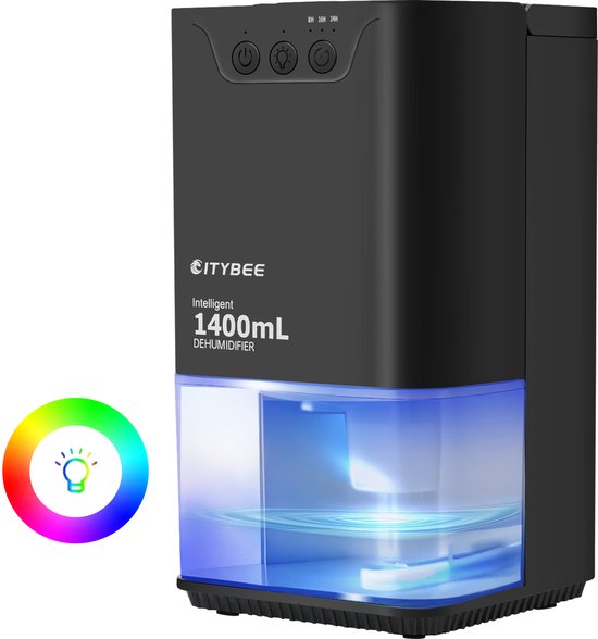 NETTLIFE Luchtontvochtiger - 1400ML per dag - Stille Ontvochtiger(38dB ...