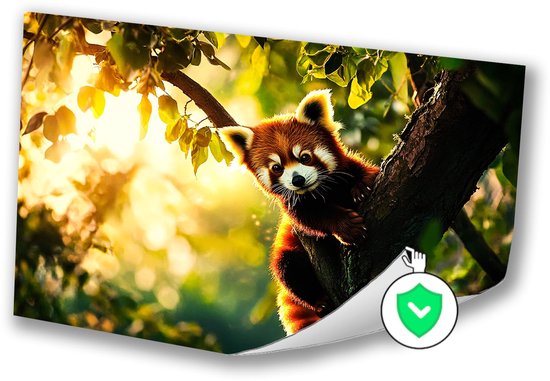 Schattige rode panda in boom - Dieren poster - Poster panda ...