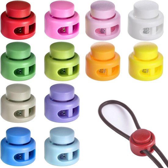 12 Pack of 2-Hole Cord Stopper Clips for Cord Closure - Ideal for Bags ...
