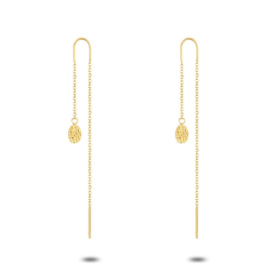 Twice As Nice Oorbellen in goudkleurig edelstaal, doortrek oorbel ...