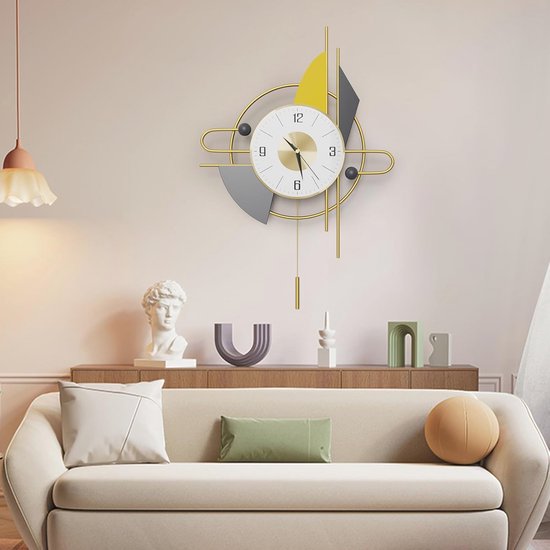 Grote Modern Wandklok zonder Tikkende geluiden met Slinger ...