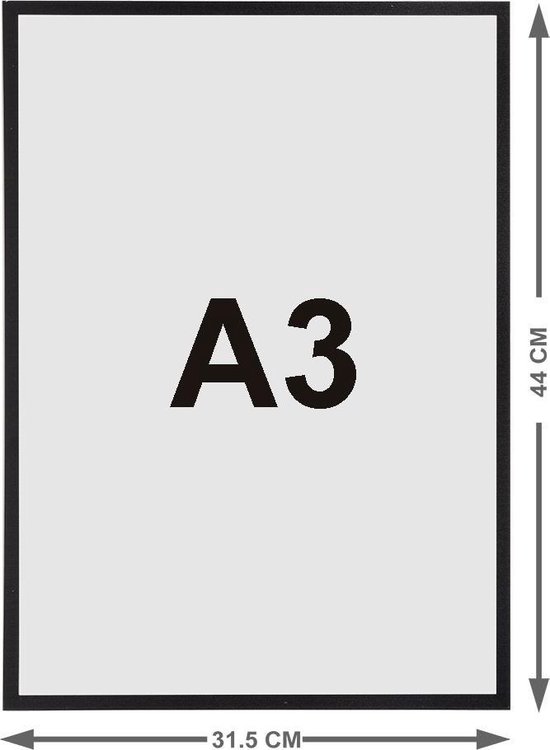 Magnetische Insteekhoezen A3 Zwart - Set van 5 stuks | bol