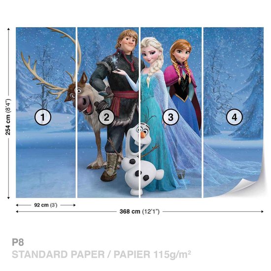 Fotobehang Disney Frozen Elsa Anna Olaf Sven | XXL - 368cm x 254cm ...