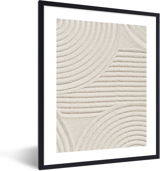 FrameYourWall® - Fotolijst met poster 60x80 - Abstract - Zwart wit ...