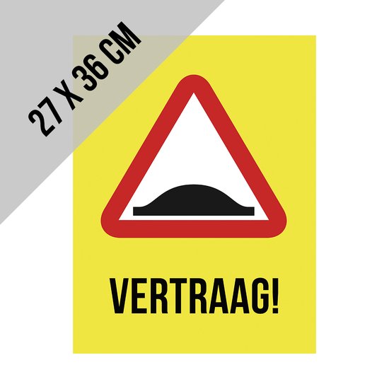 Pictogram/ bord | "Vertraag!" Vluchtheuvel | 27 x 36 cm | Bord A14 ...
