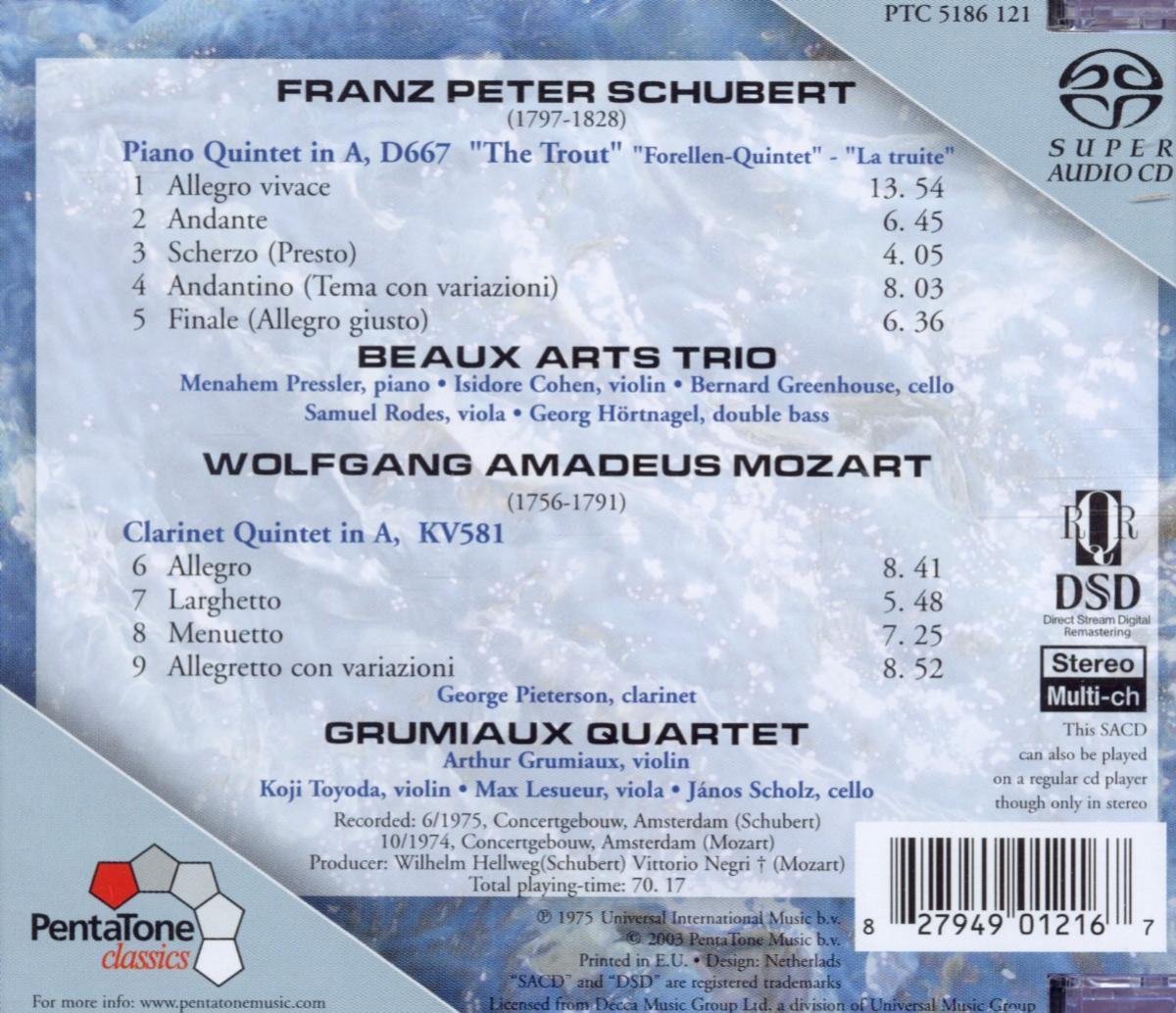 Schubert/Mozart: Quintets - Beaux Arts Trio/Pieterson Quartet -SACD-... | bol.com