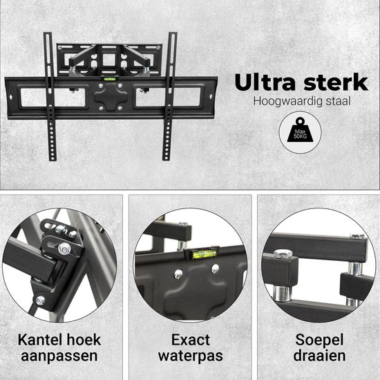 EKEO - TV Beugel - TV Beugels Draaibaar en Kantelbaar - muurbeugel tv 28 tot 75 inch -... | bol