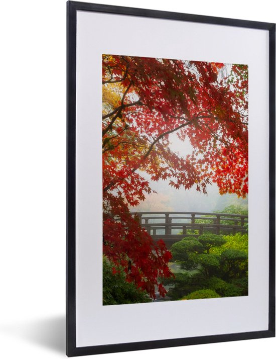 Poster - Fotolijst - Japans - Brug - Japanse esdoorn - Bomen - Natuur ...