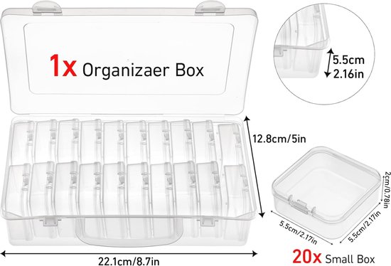 Plastic Opbergdozen Set met Mini en Grote Opbergdoos - Ideaal voor ...