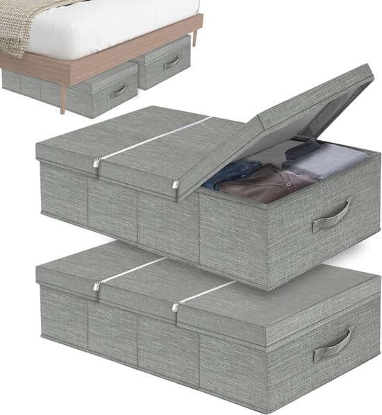 Opbergdozen voor onder het bed - 2 stuks, 81,3 x 25,4 cm - grote ...
