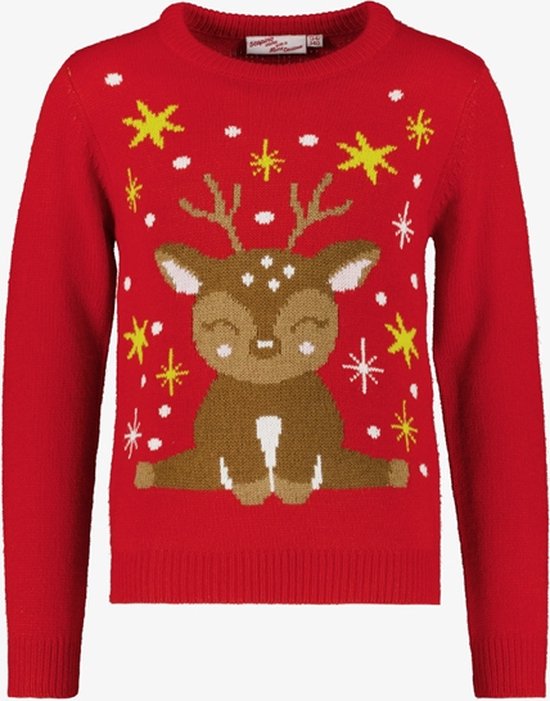 TwoDay kinder kersttrui met Rudolf - Rood - 100% Acryl - Extra zacht ...