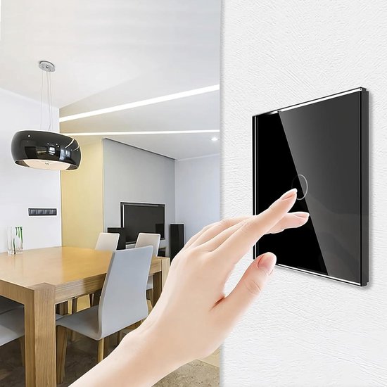 Glass Touch Socket Wall Light Switch - 110V-240V AC Tempered Crystal ...