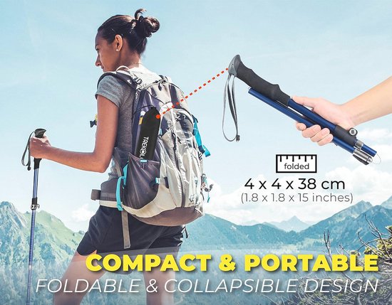 Inklapbare Nordic Wandelstokken Set - Lichtgewicht Trekkingstokken voor ...