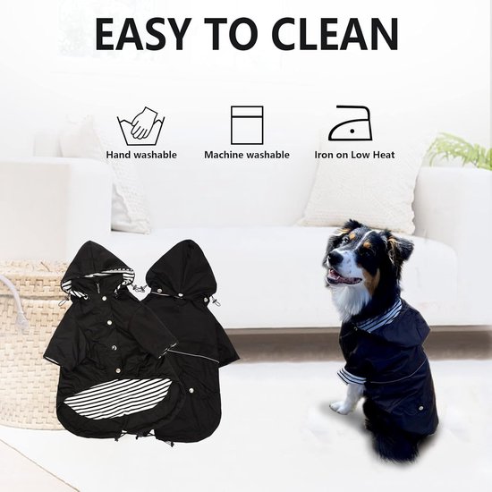 Hondenregenjas, met ritssluiting en reflecterende knopen, regen ...