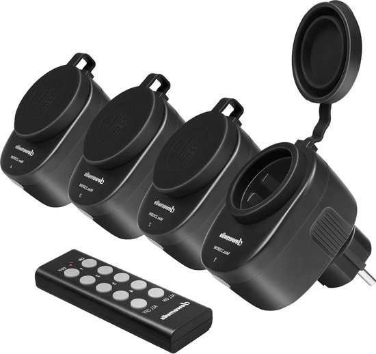 Draadloze stopcontacten met afstandsbediening voor buiten - IP44 ...
