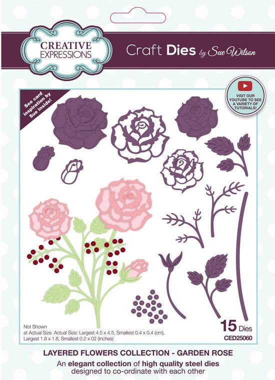 Creative Expressions • Layered Flowers Collection Craft Die Garden Rose ...