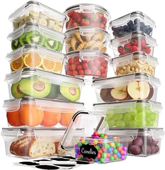 Vershouddozen met deksel, 32-delig (1 l, 840 ml, 700 ml, 550 ml, 350 ml ...