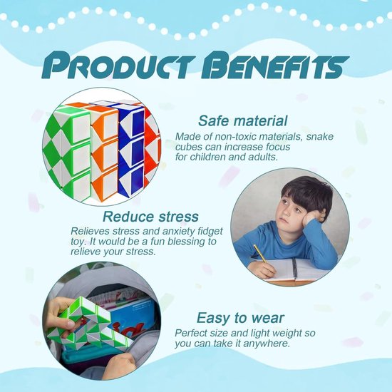 12 Stuks Magische Slang - 24 Cube-segmenten - Creatief Educatief ...