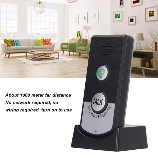 2 Way Wireless Voice Intercom Doorbell - Rechargeable Receiver with ...